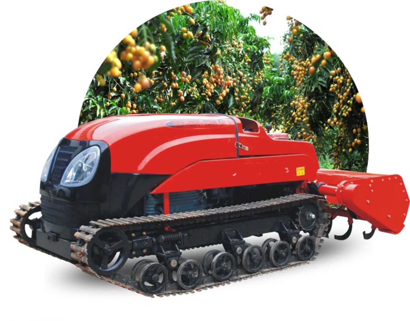 Orchard Crawler Tractor with Rotary Tiller - K&F INTERNATIONAL