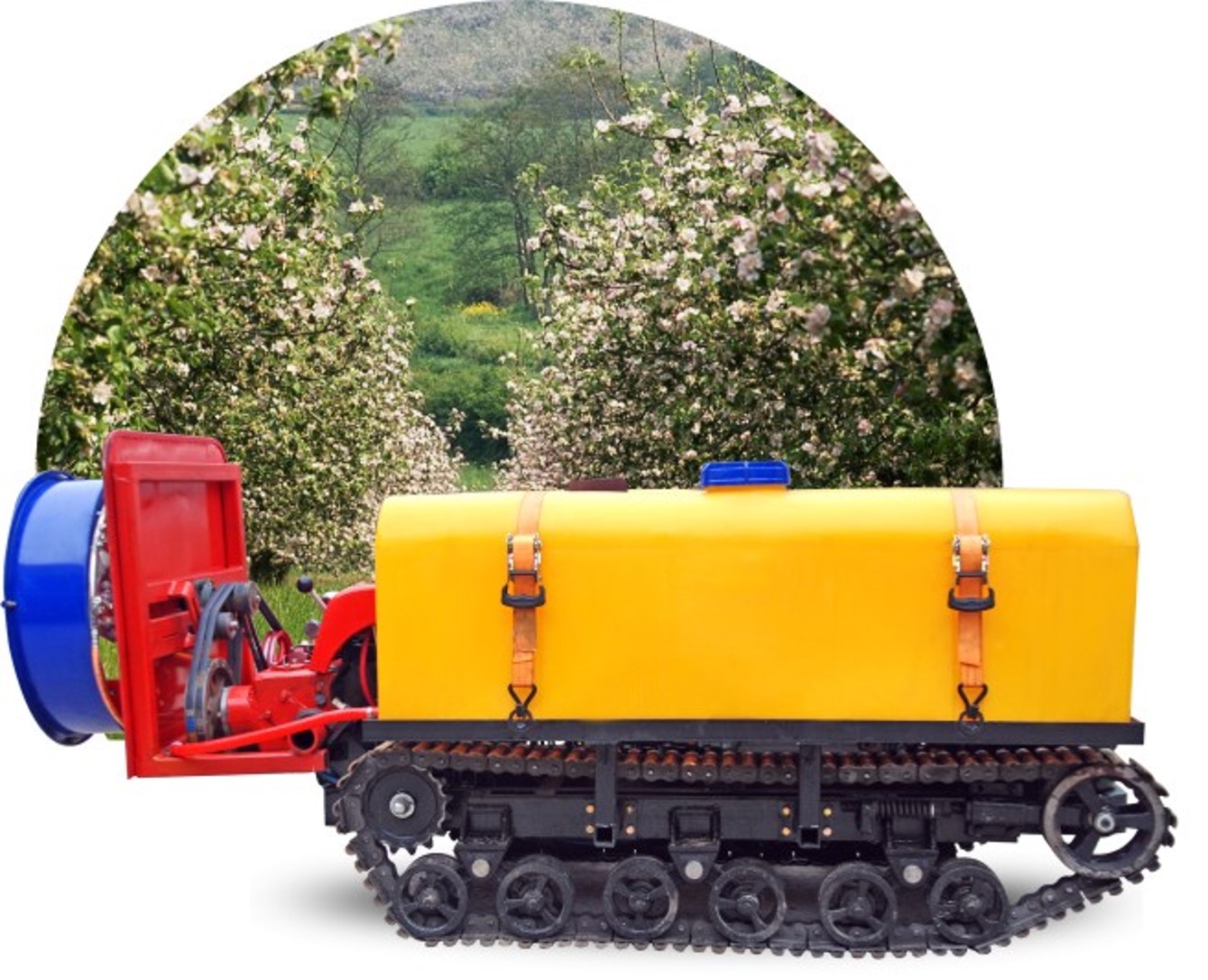 Orchard Crawler Tractor with Sprayer - K&F INTERNATIONAL