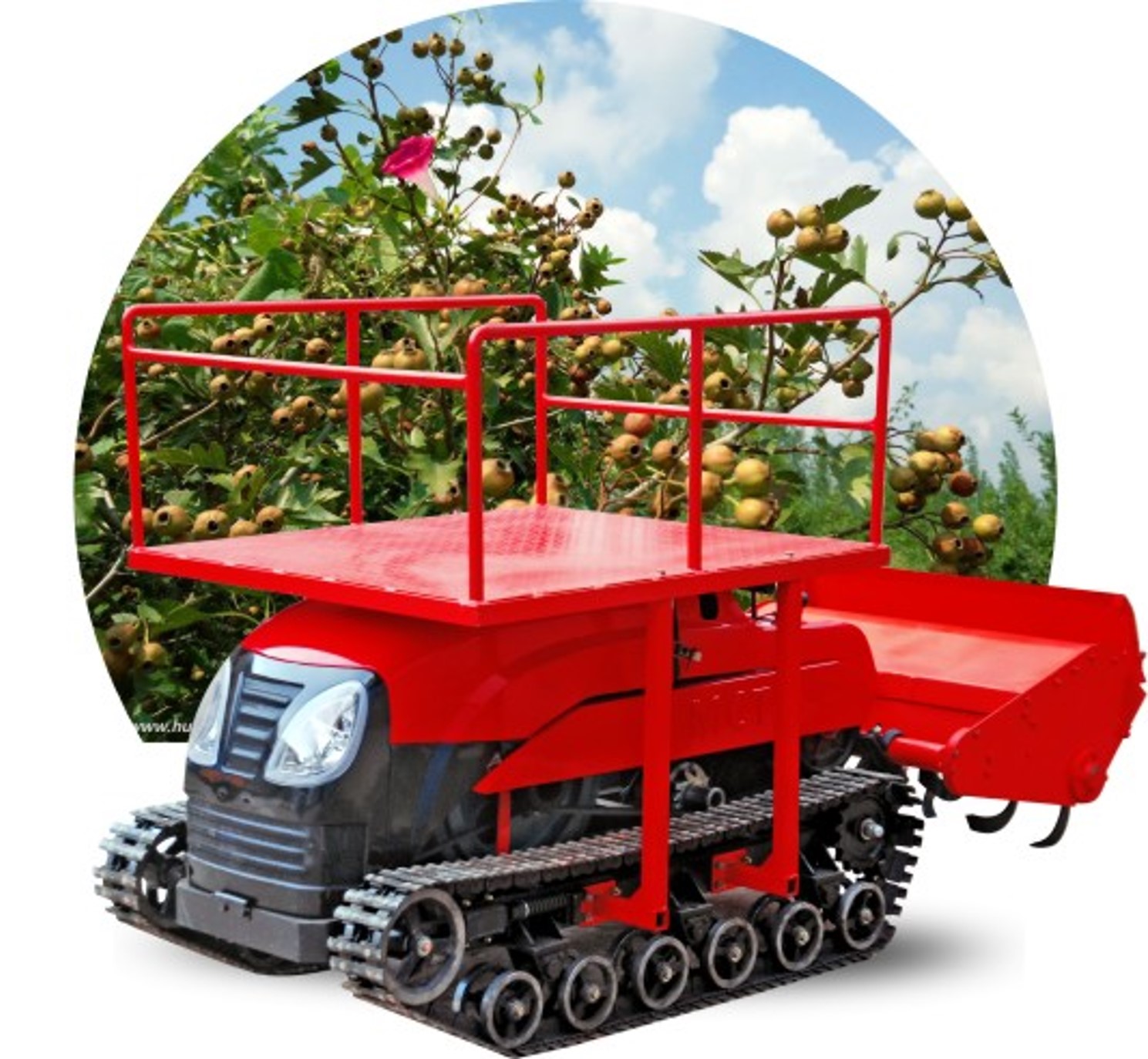 Crawler Orchard Tractor with Transporter - K&F INTERNATIONAL